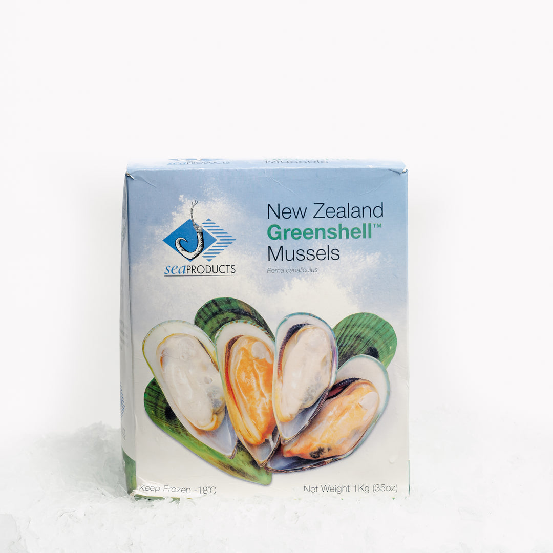 Mussel Green Lip – Half Shell (1kg packet) – Astakos